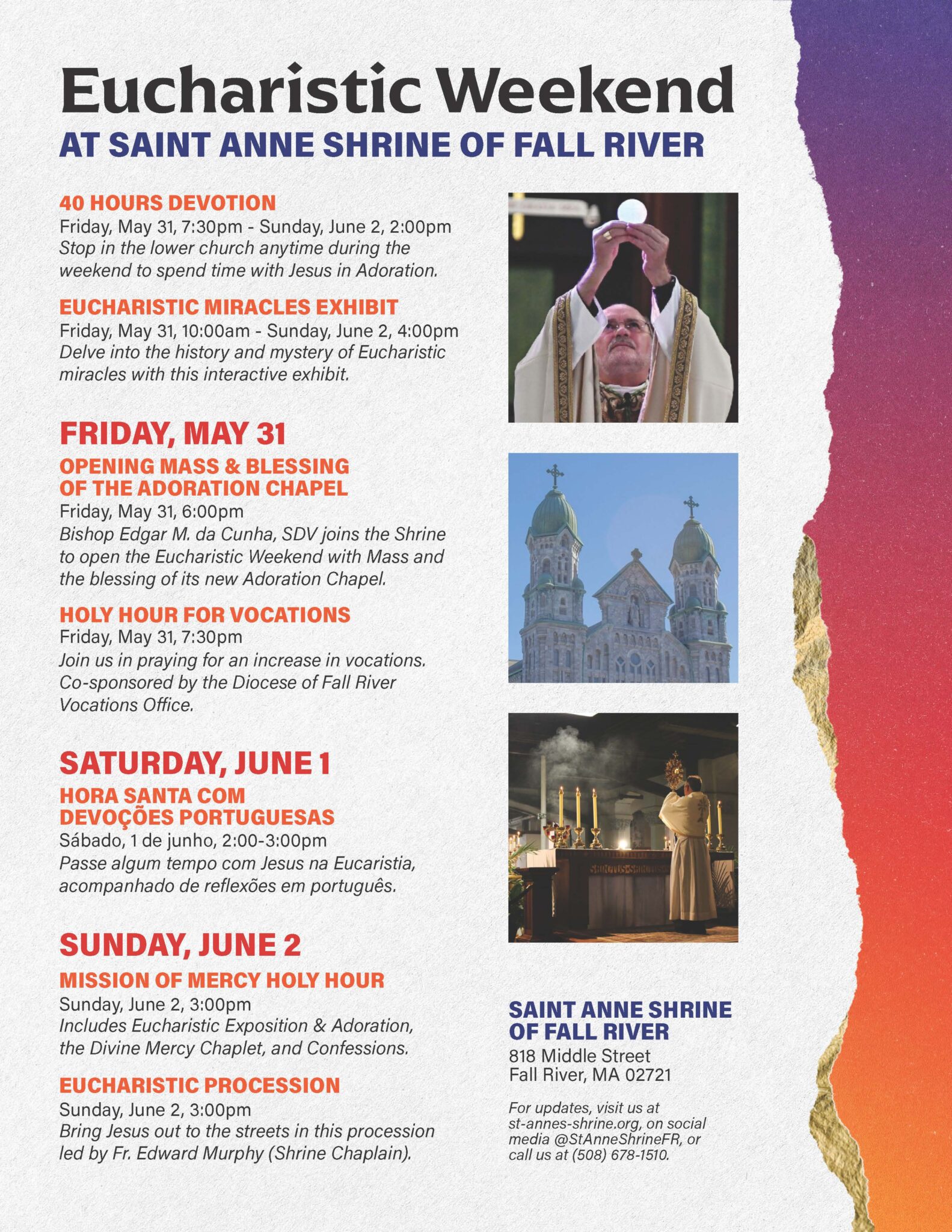 Eucharistic Weekend at St. Anne's Shrine - Roman Catholic Diocese of ...